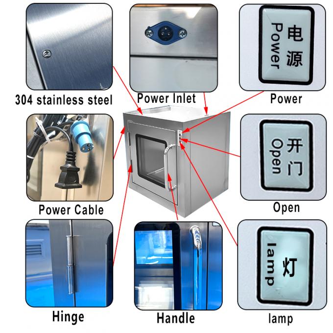 Customizable 304 Stainless Steel Pass Through Cabinet with Laminar Flow ...