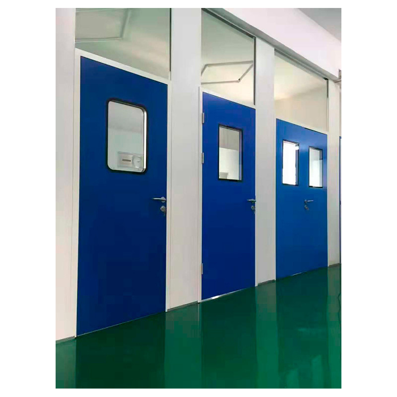 Matte Blue ISO Cleanroom Door | 4-Pane Tempered Glass & Full-Perimeter ...